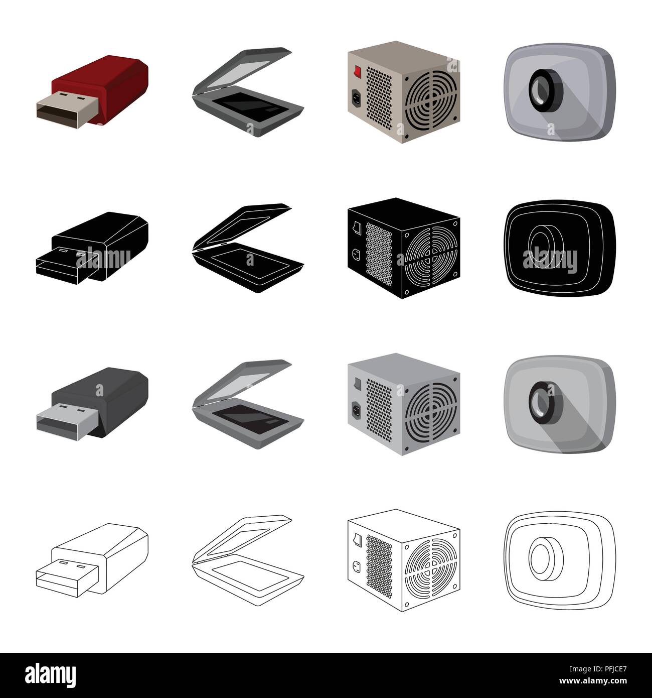 Computer equipment USB flash drive, scanner, power supply, camera ...