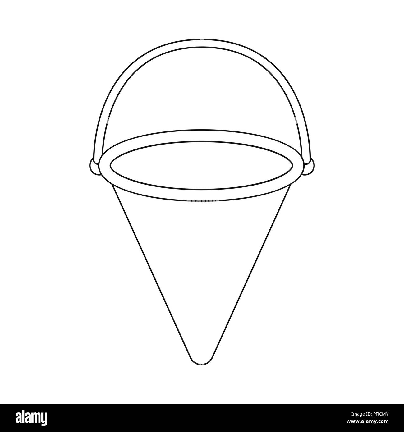 Red metal fire bucket icon outline style. Single silhouette fire ...