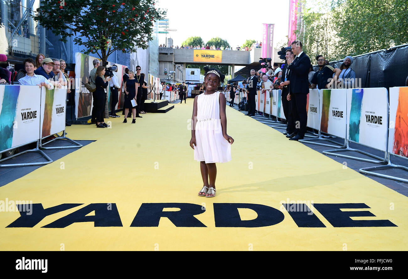 Myla-Rae Hutchinson-Dunwell attending the Yardie premiere at the BFI ...