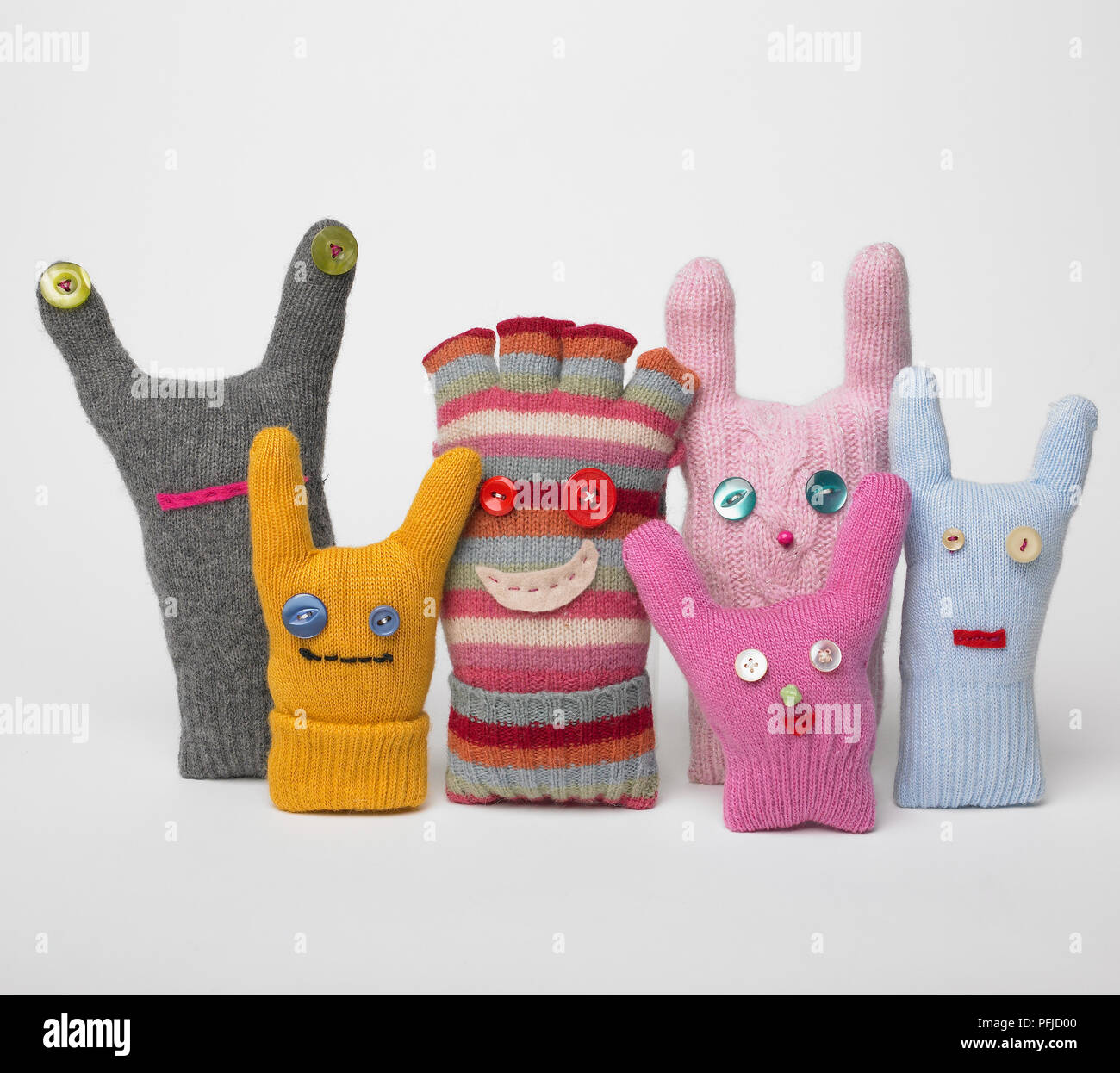 Puppets make from gloves Stock Photo - Alamy