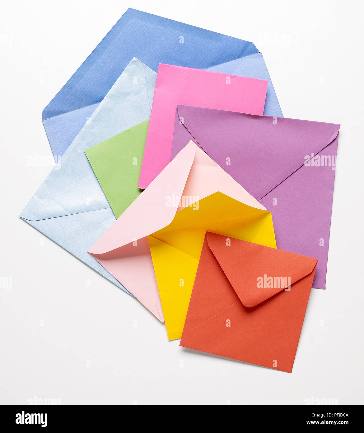 Multi coloured envelopes Stock Photo - Alamy