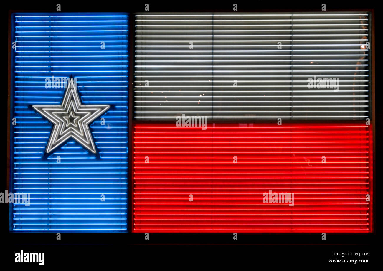 USA, Texas, window blinds in design of the Texan flag Stock Photo - Alamy