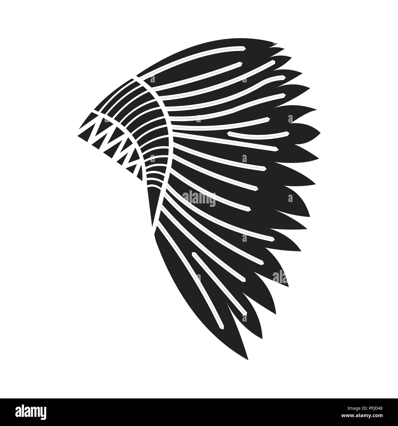 Mohawk indian icon black. Singe western icon from the wild west Stock ...