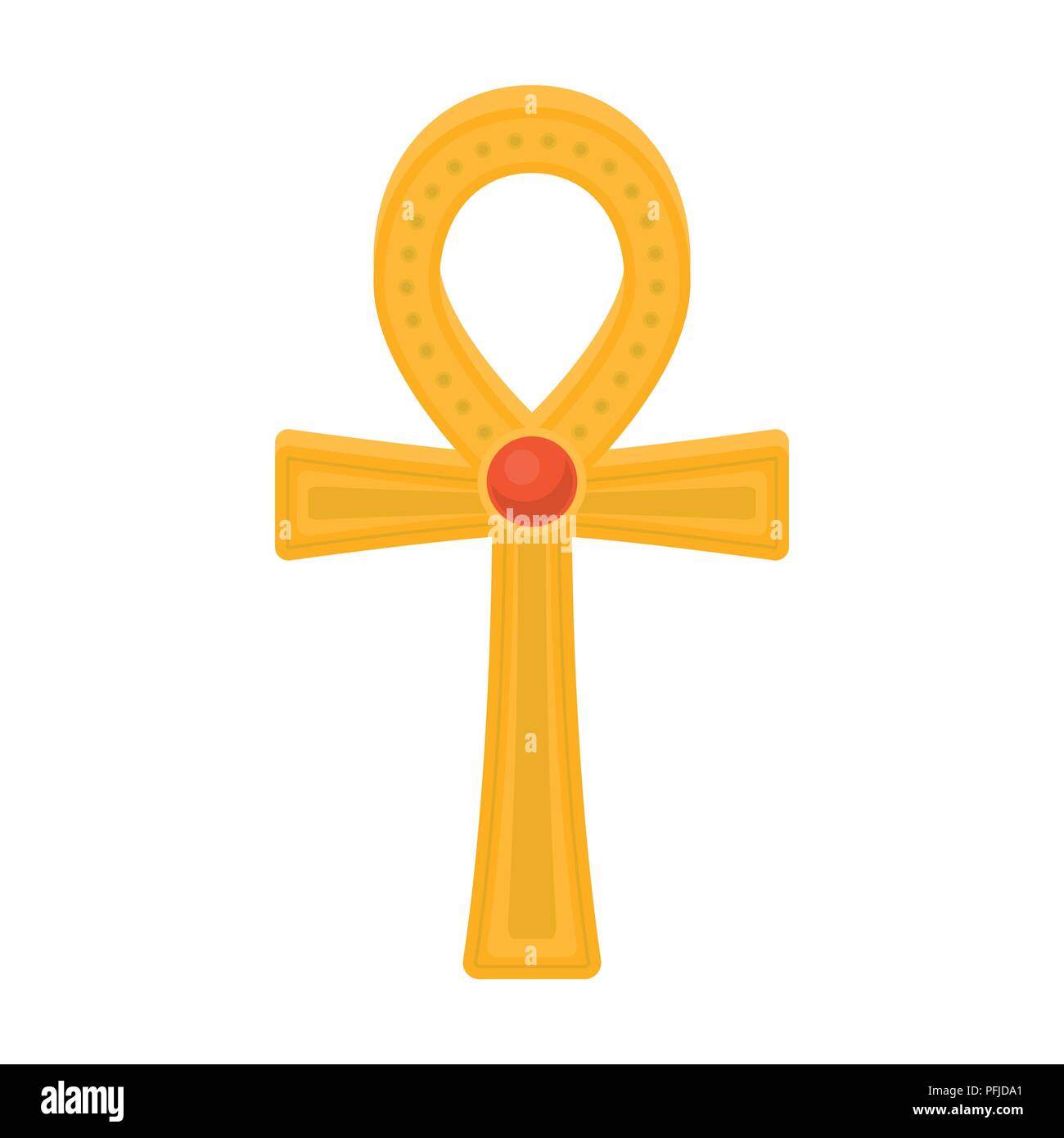 Ankh icon in cartoon style isolated on white background. Ancient Egypt ...