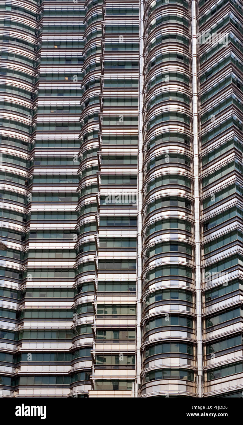 Malaysia, Kuala Lumpur, Petronas Twin Towers, facade, close-up Stock ...