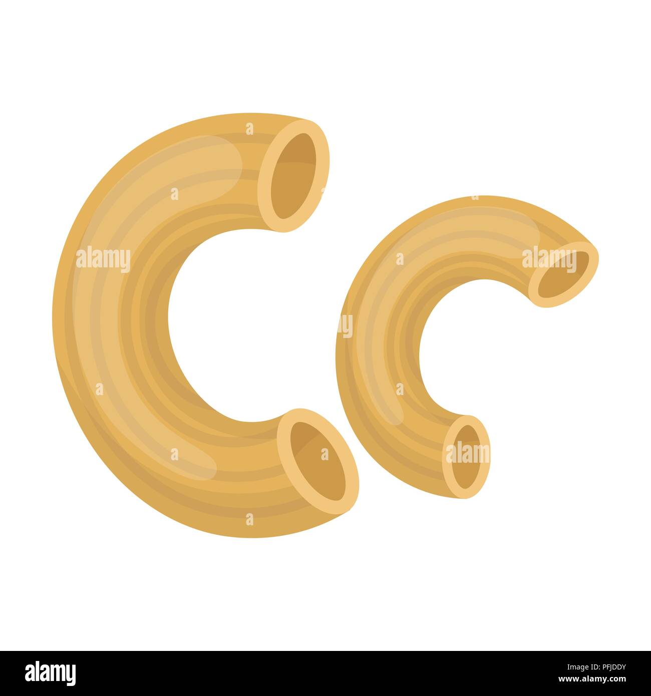 Chifferi pasta icon in cartoon style isolated on white background ...