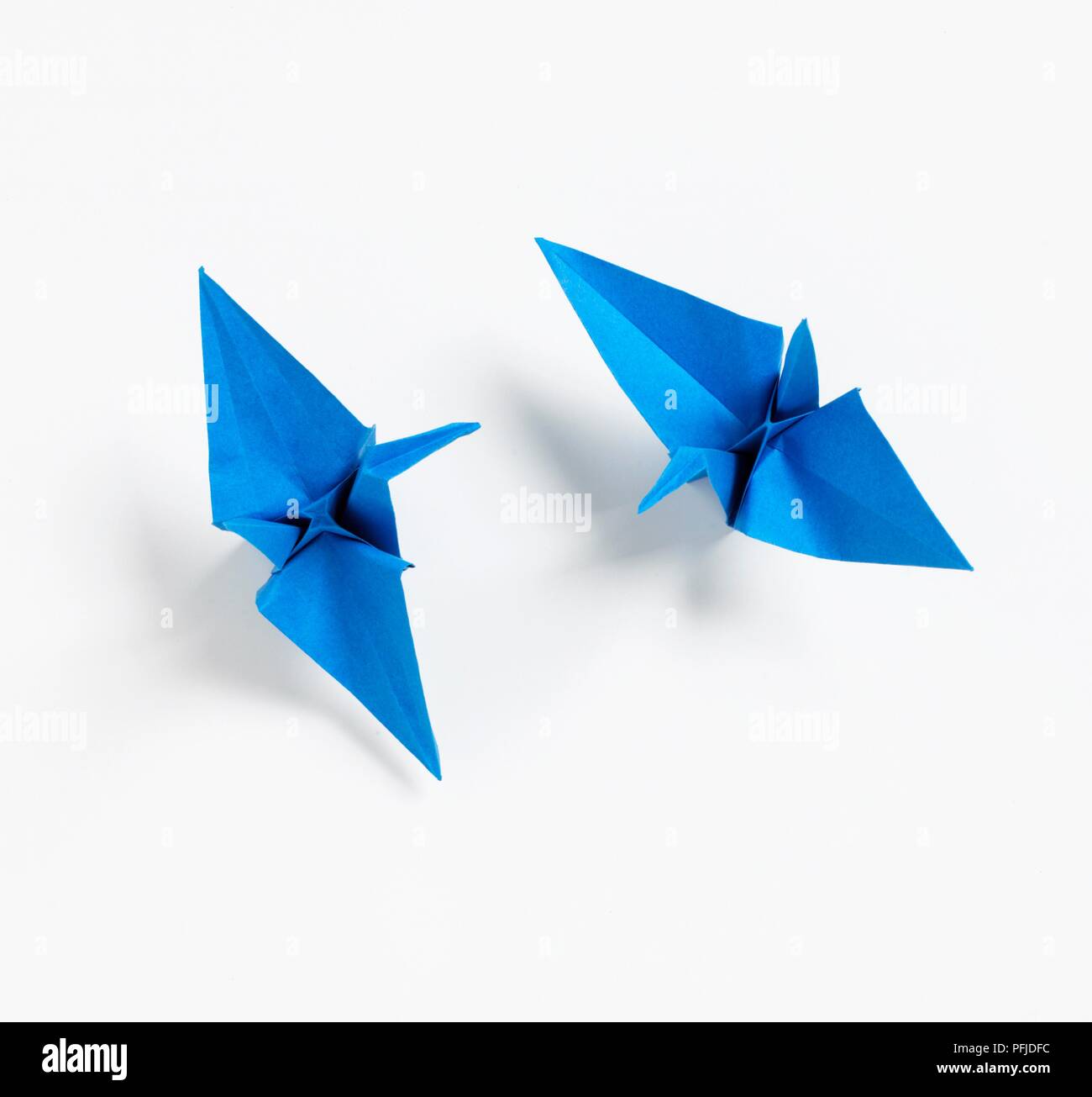Two blue origami birds Stock Photo - Alamy