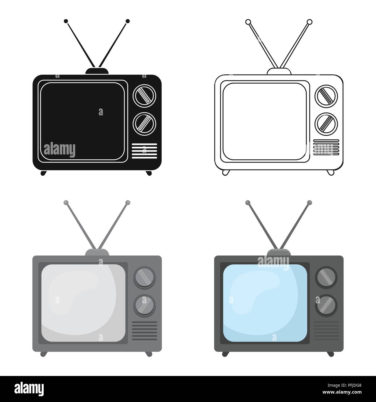 Television advertising icon in cartoon style isolated on white ...