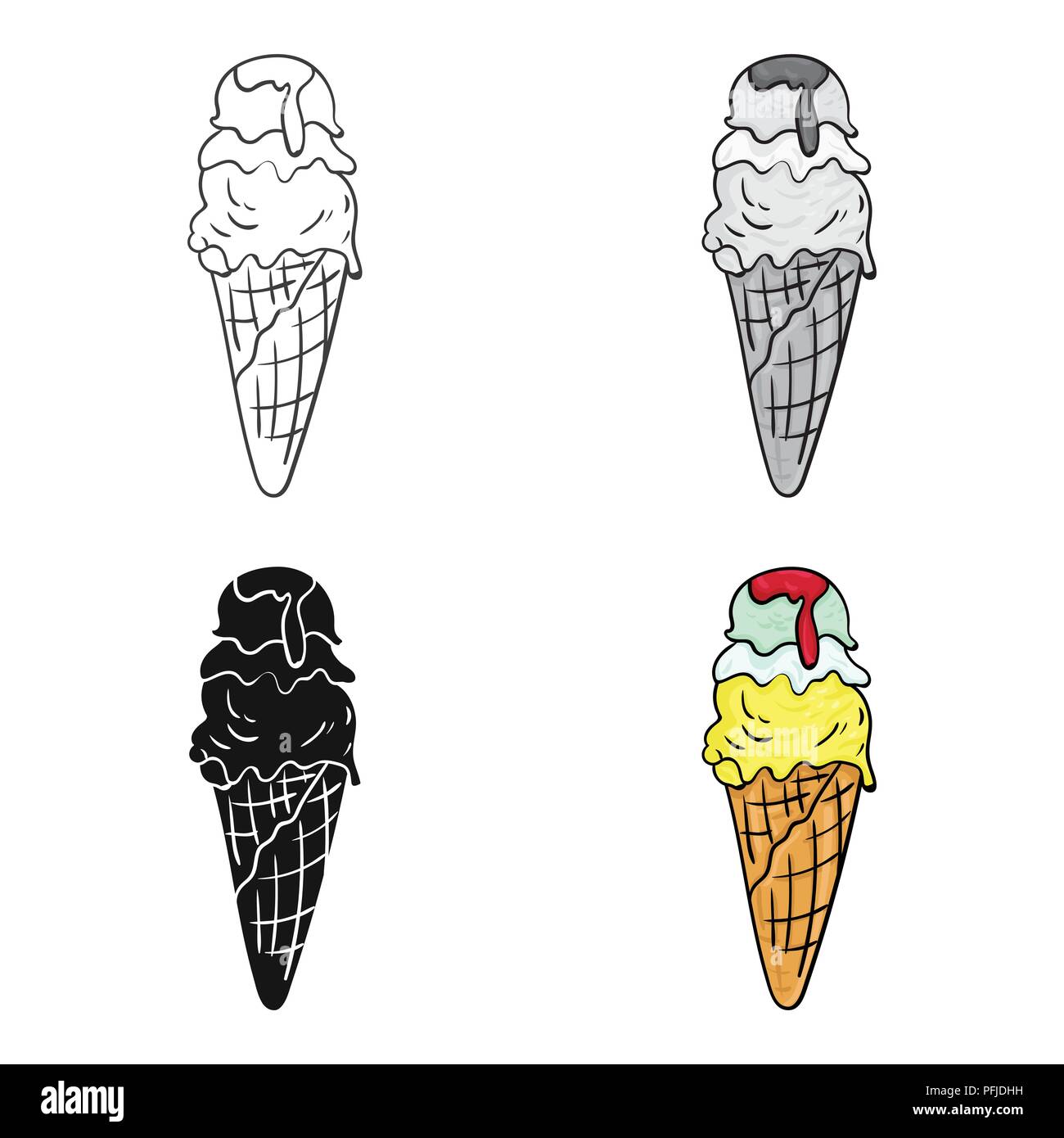 Italian gelato icon in cartoon style isolated on white background ...