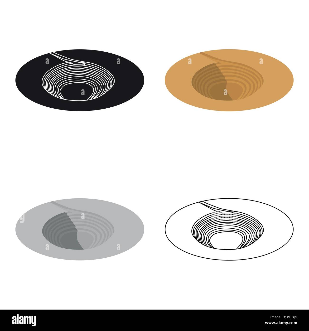 A big hole in the ground.The pit for the excavation of minerals.Mine ...