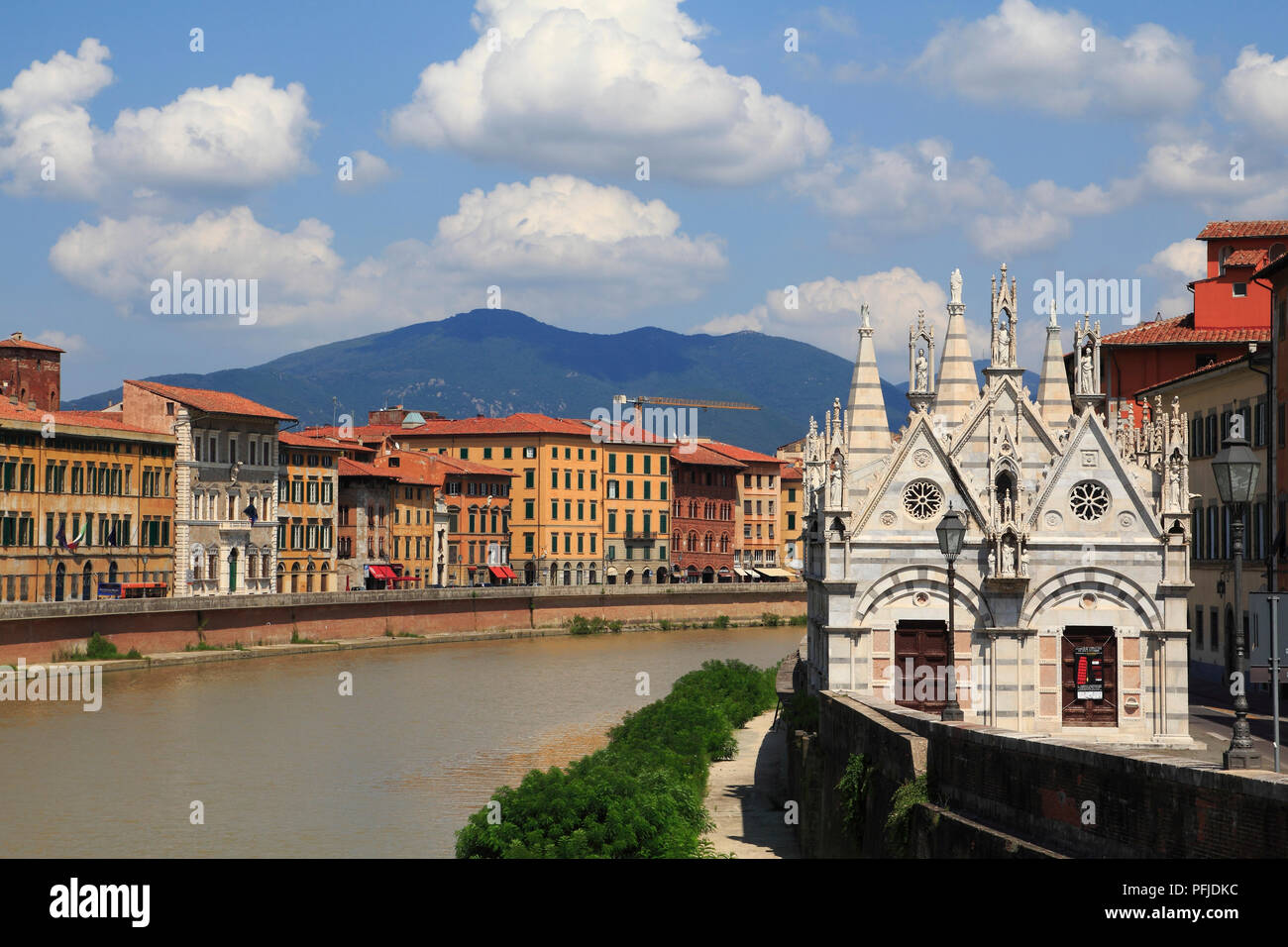 Pisa, Italy. City view in the river Arno Stock Photo - Alamy