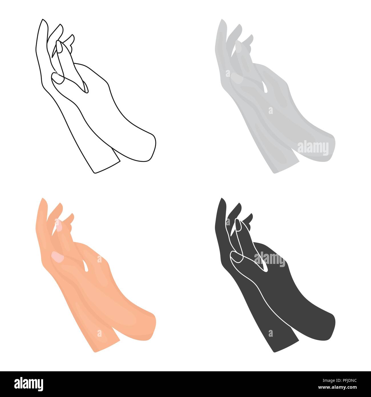 Hands moisturizing icon in cartoon style isolated on white background ...