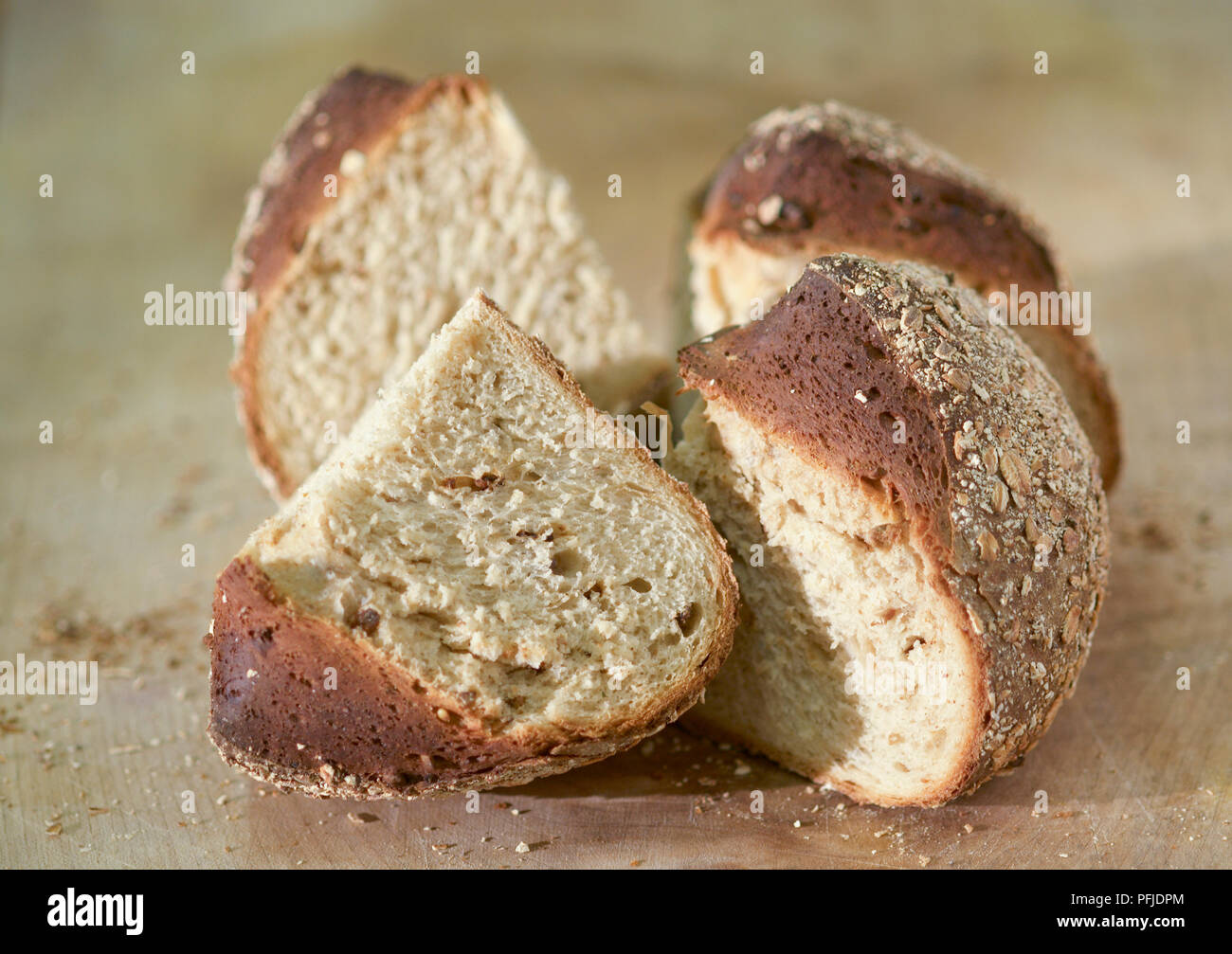 Four pieces of wholemeal bread, close-up Stock Photo - Alamy