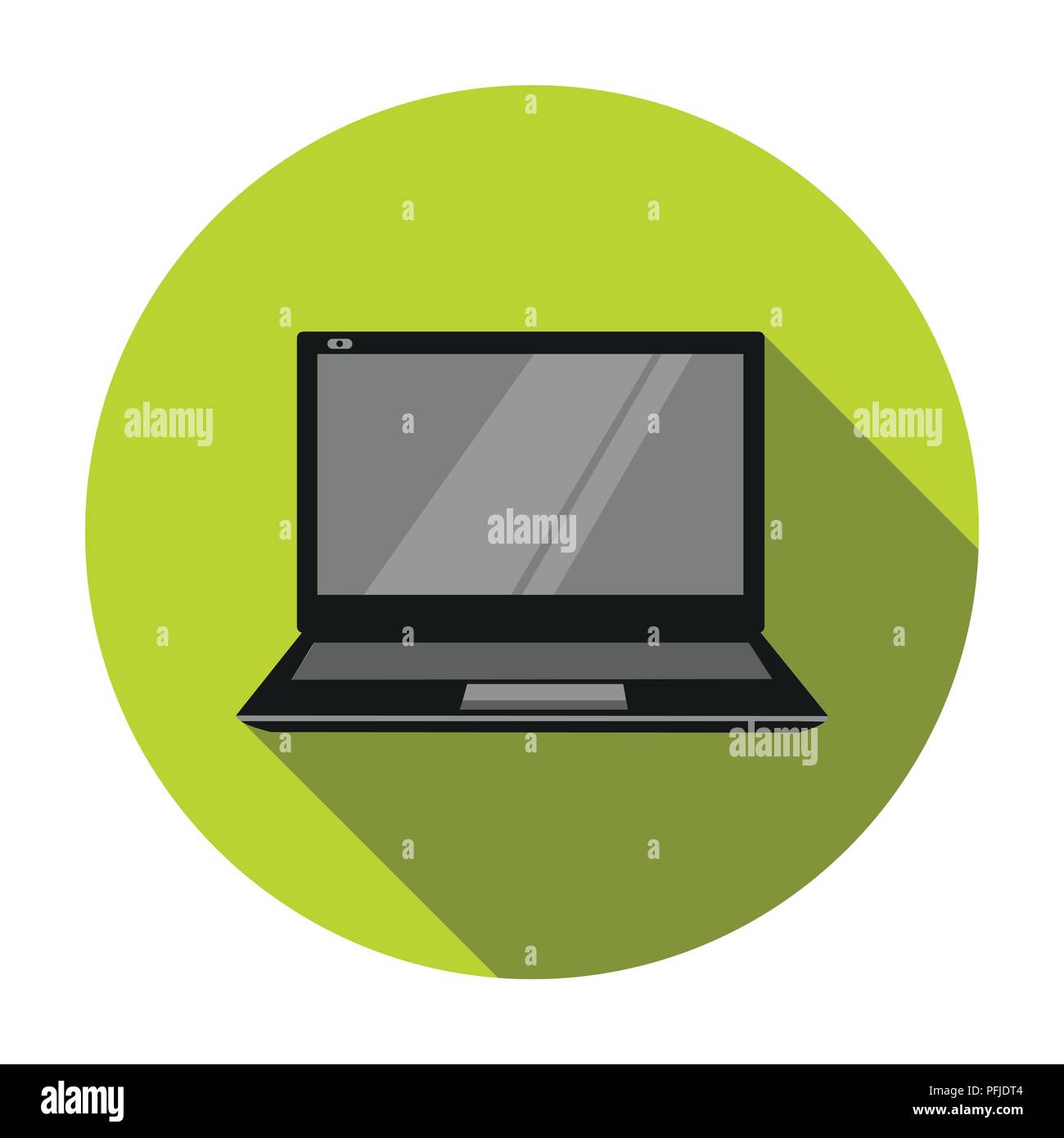 Laptop icon in flat style isolated on white background. Personal ...