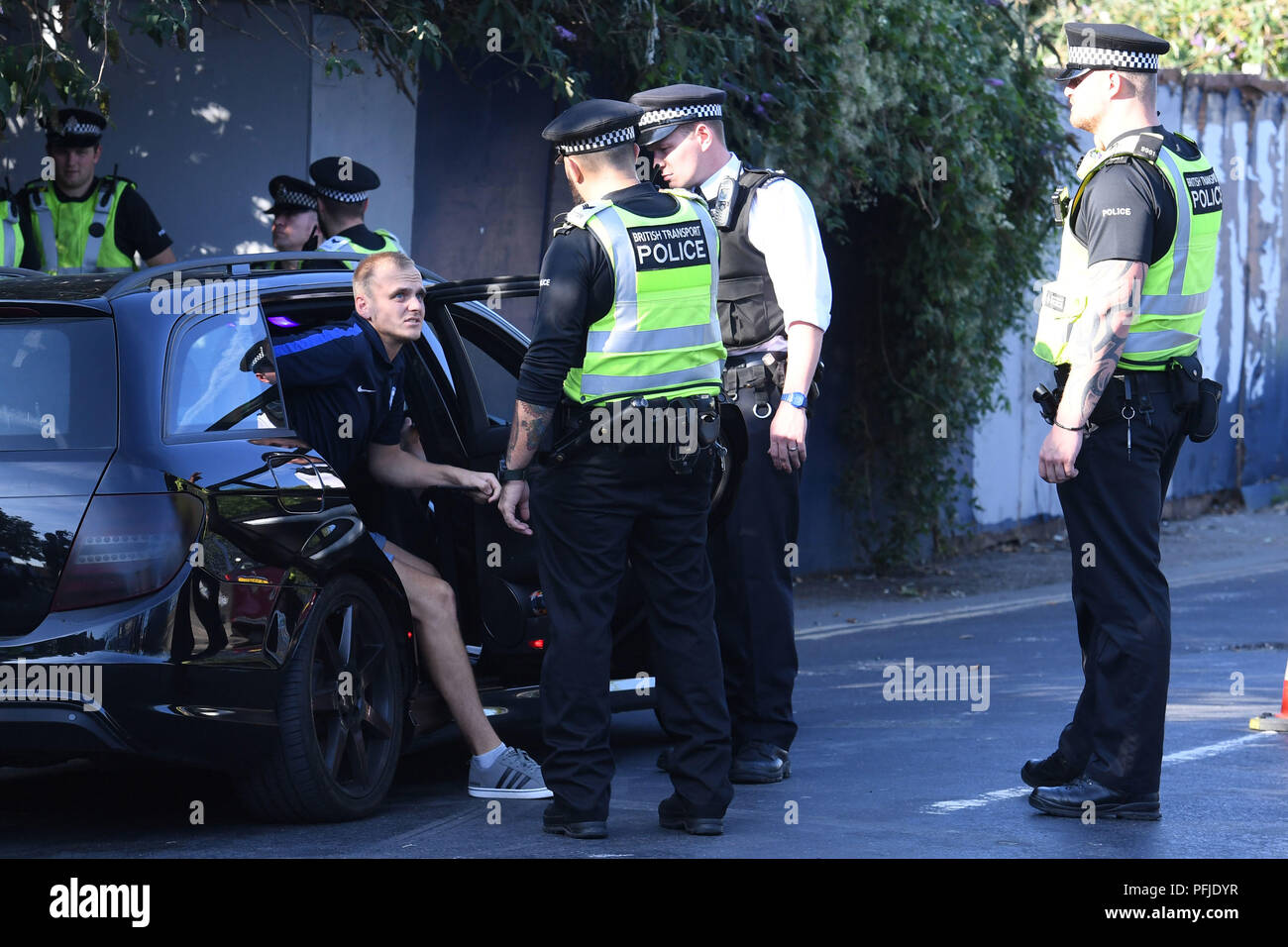 A motorist is pulled over by officers from the Violent Crime Task Force ...