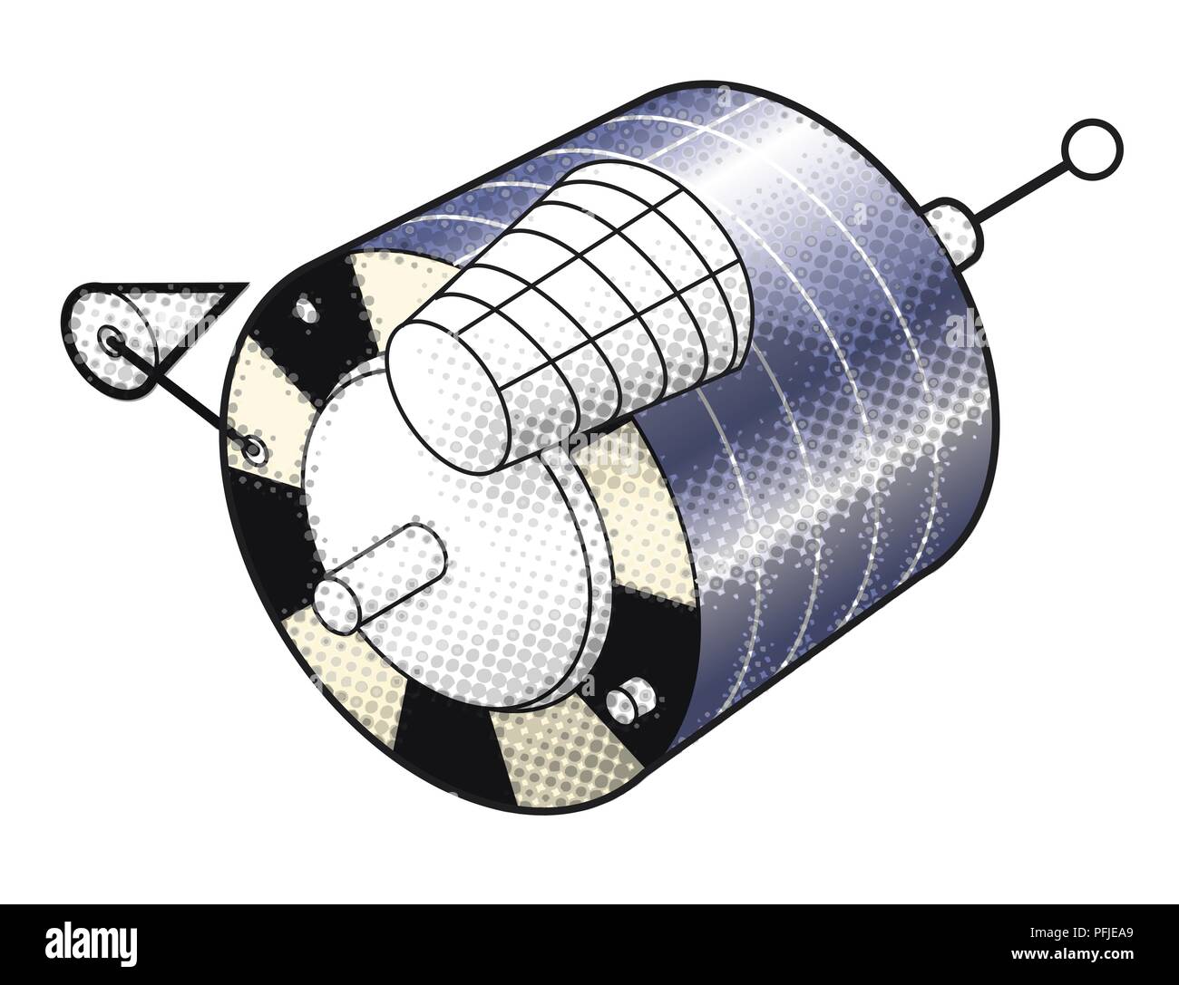 Digital illustration of satellite in geostationary earth orbit Stock ...