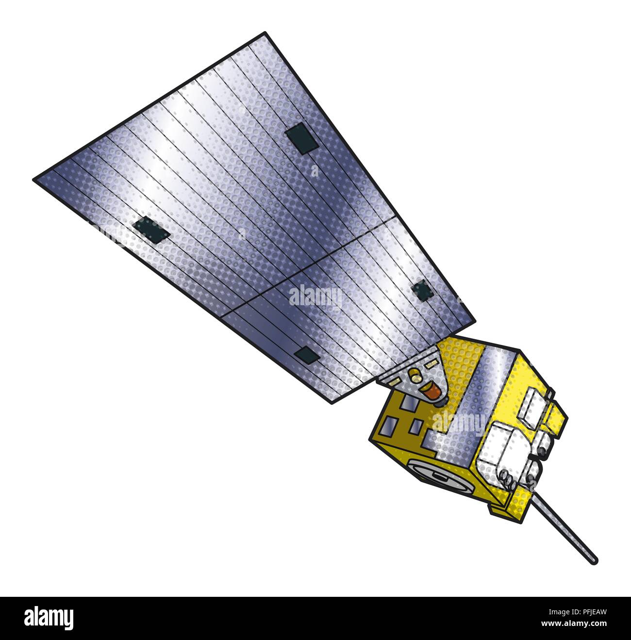 Digital illustration of satellite in geostationary earth orbit Stock ...