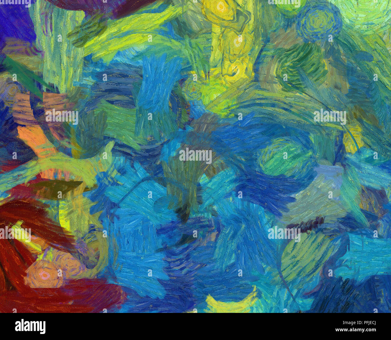 Abstract texture background. Digital painting in Vincent Van Gogh style ...