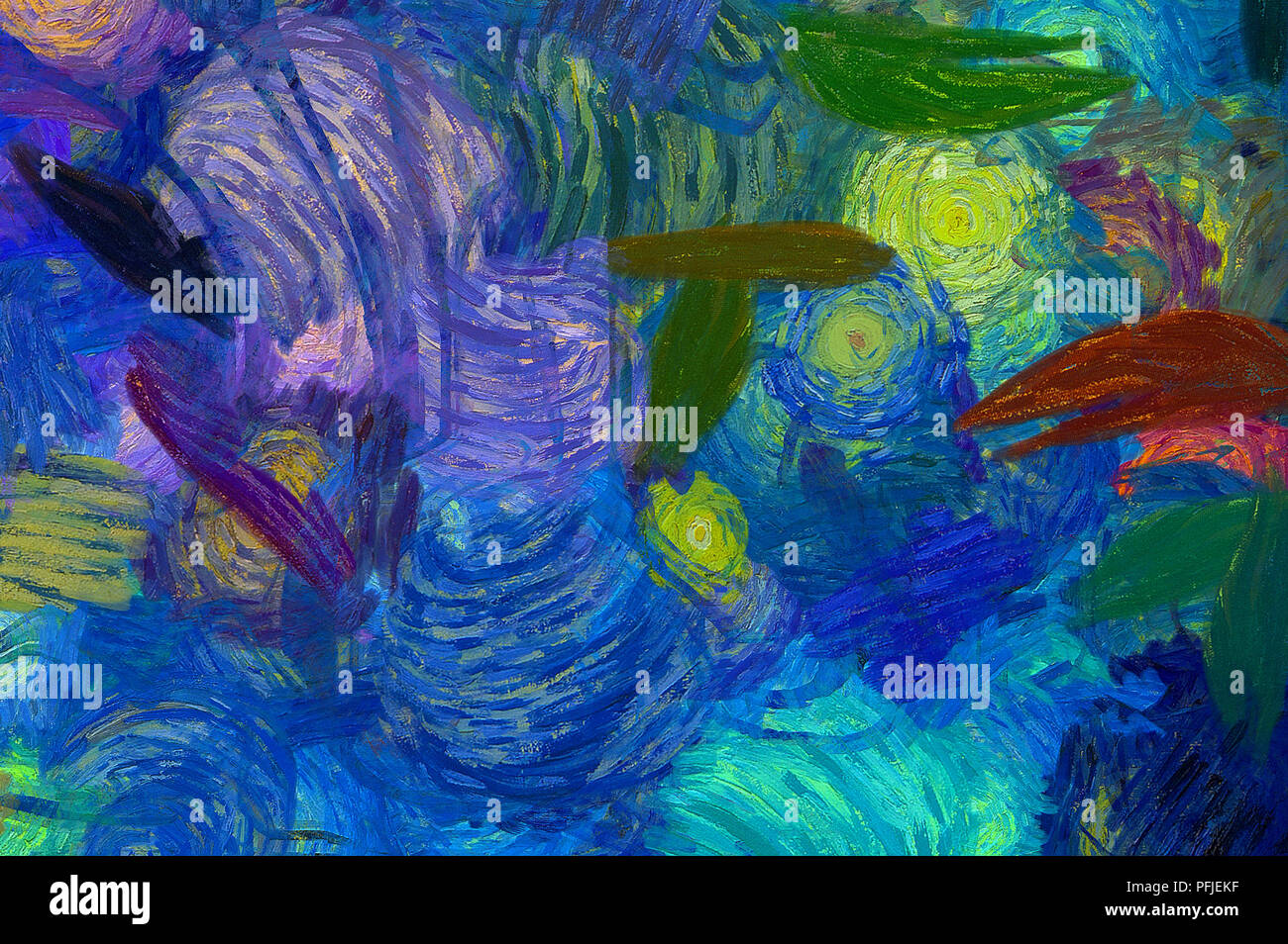 Abstract texture background. Digital painting in Vincent Van Gogh style ...