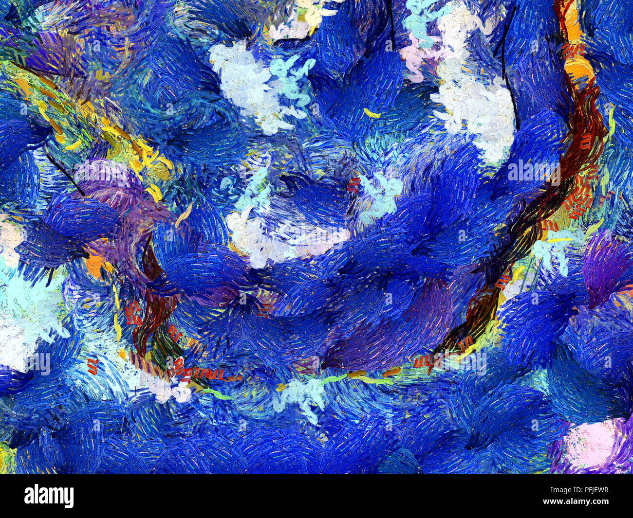 Abstract texture background. Digital painting in Vincent Van Gogh style ...