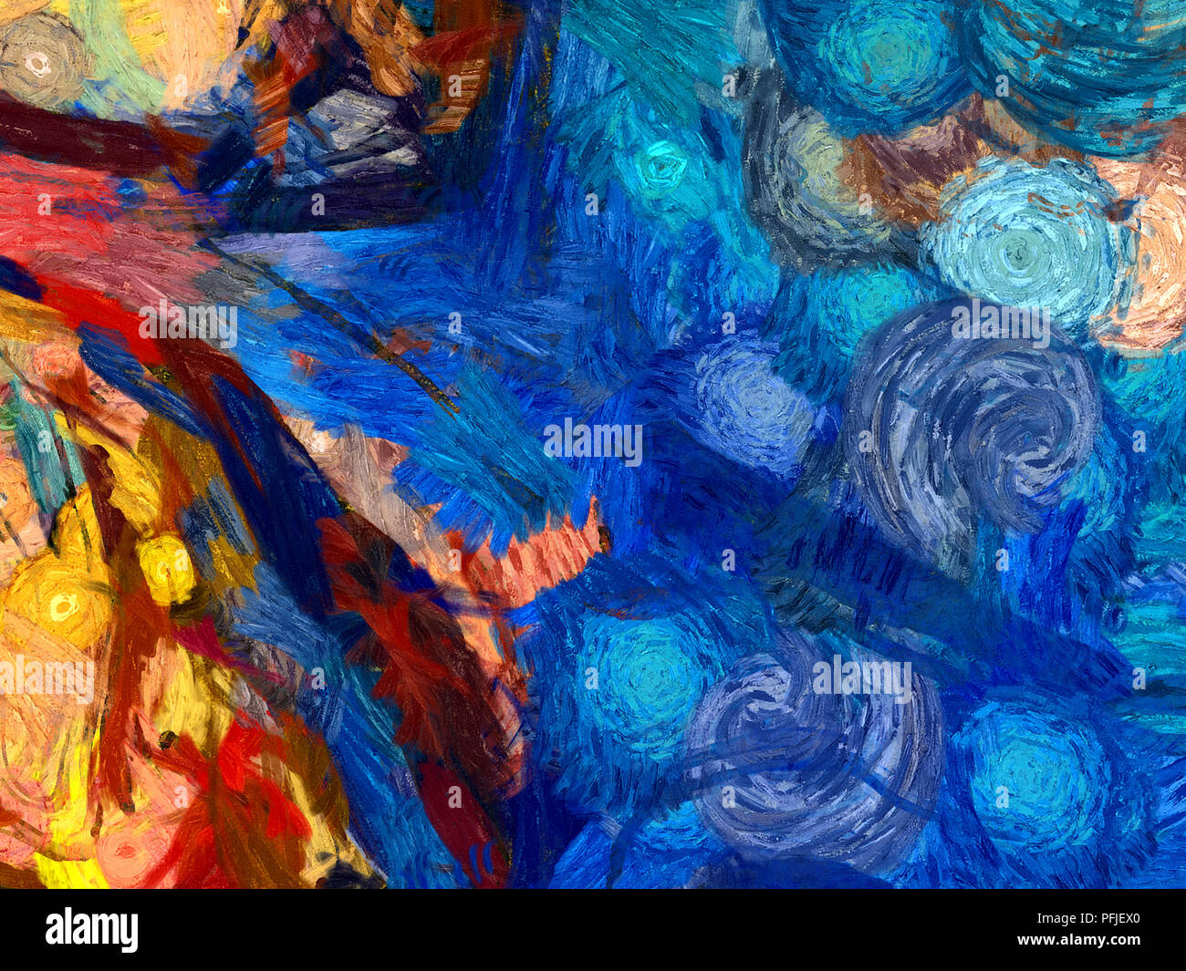 Abstract texture background. Digital painting in Vincent Van Gogh style ...