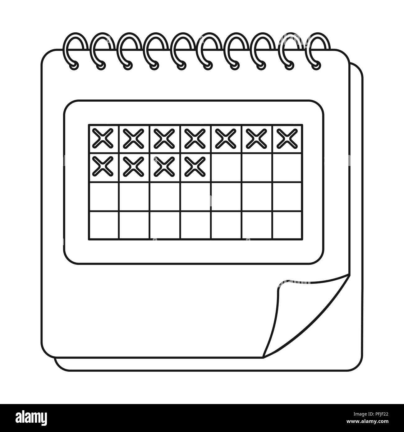 Calendar icon in outline style isolated on white background. Pregnancy ...