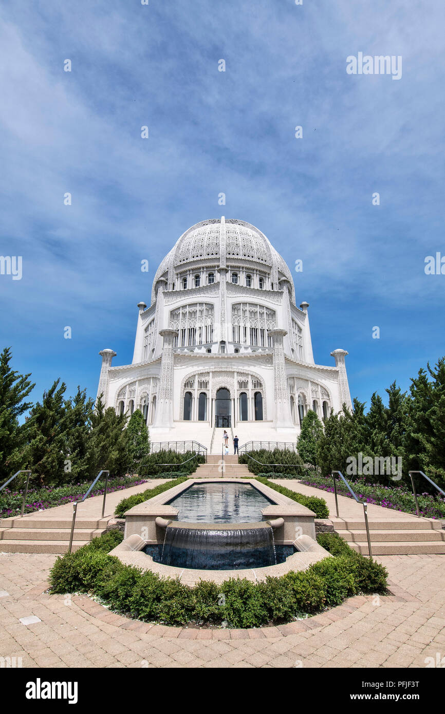 The Bahá'í House of Worship (Bahá'í Temple), a temple in Wilmette, a ...
