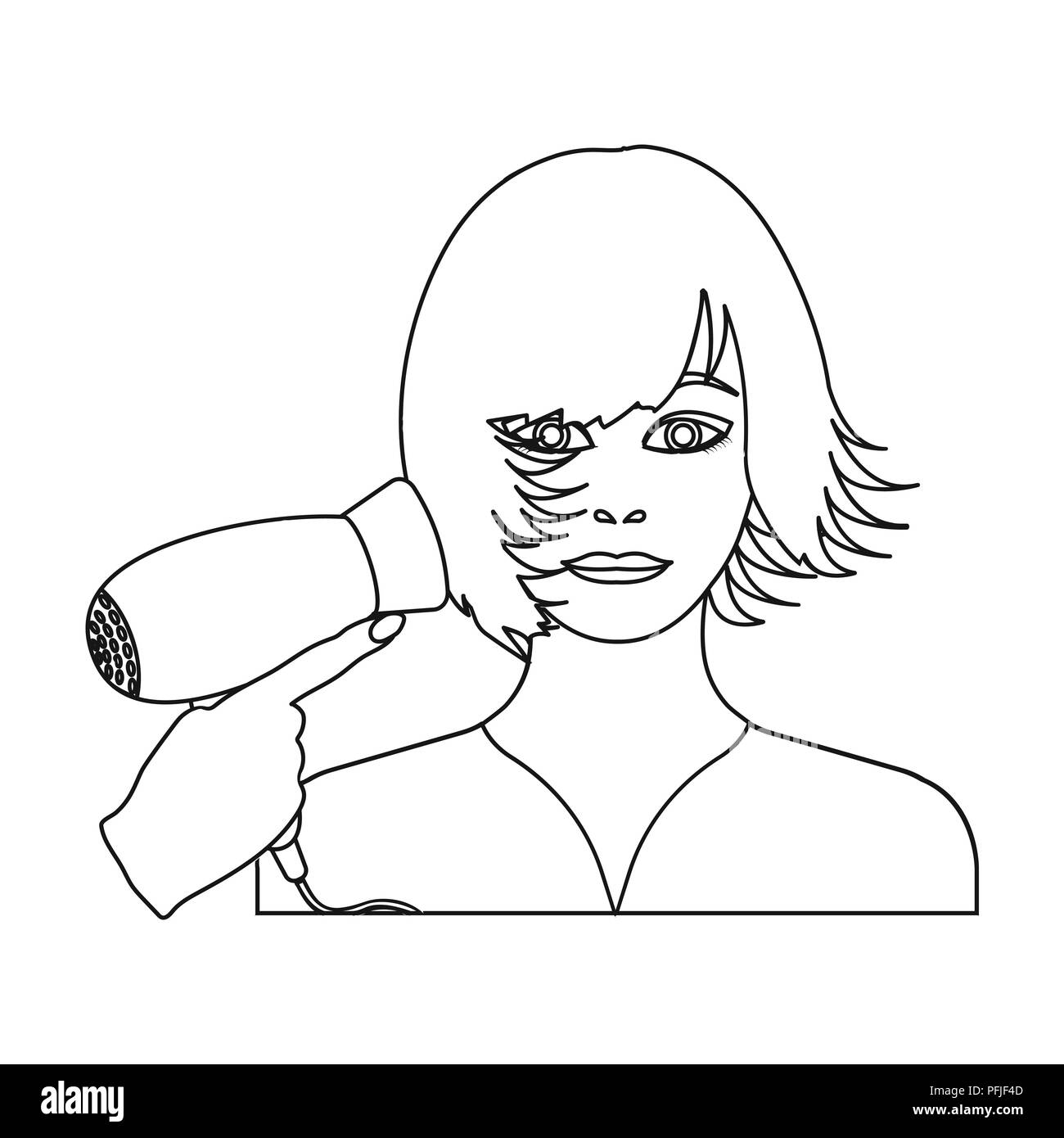 Hairstyle single icon in outline style.Hairstyle, vector symbol stock ...