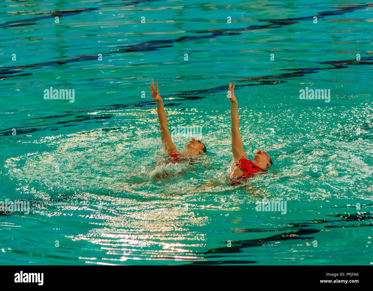 Synchronized swimming underwater hi-res stock photography and images ...
