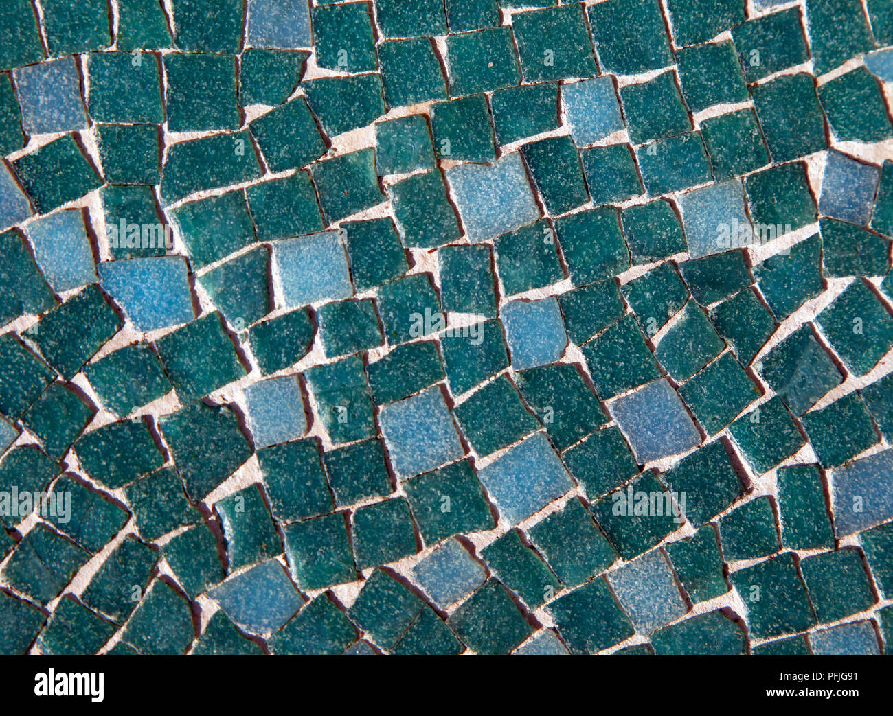 Green glass mosaic floor tiles for background Stock Photo - Alamy