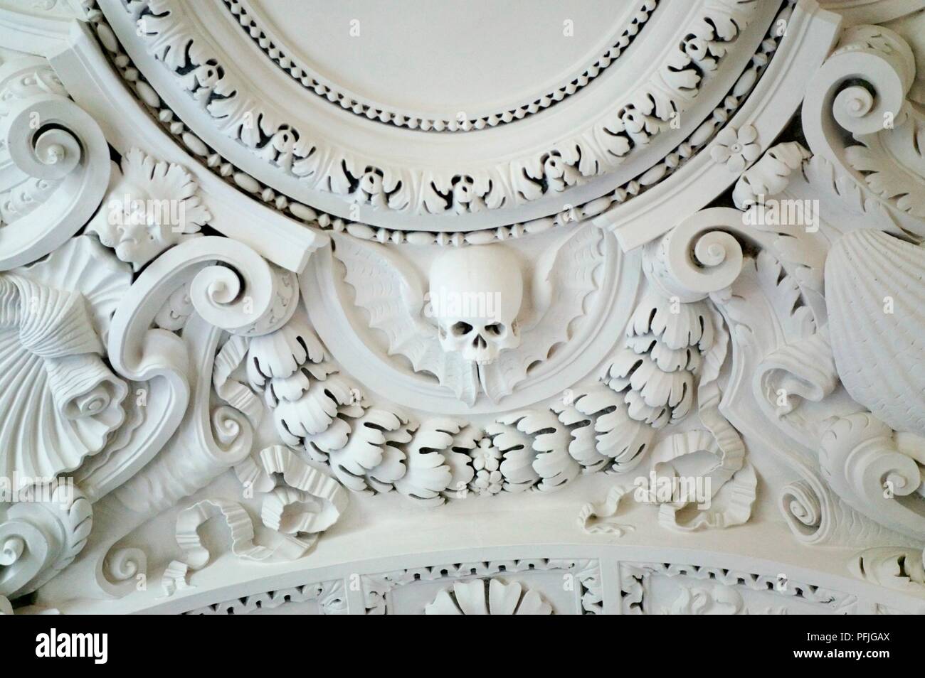 Lithuania, Vilnius, Church of St Peter And St Paul, stucco carvings ...