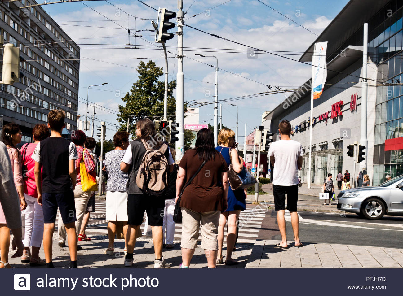 Waiting At A Red Traffic Light High Resolution Stock Photography and ...