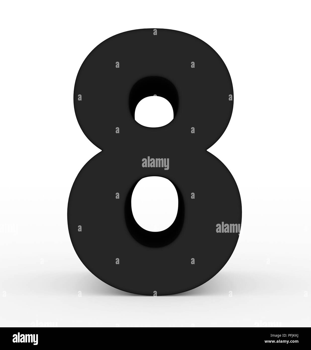 number 8 3d clean black isolated on white - 3d rendering Stock Photo ...