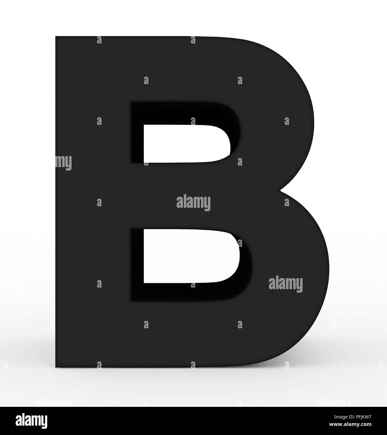 letter B 3d clean black isolated on white - 3d rendering Stock Photo ...