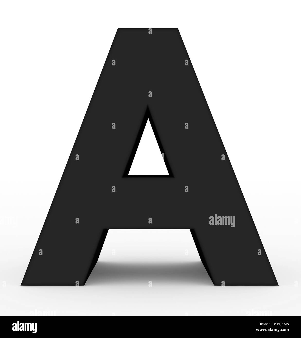 letter A 3d clean black isolated on white - 3d rendering Stock Photo ...