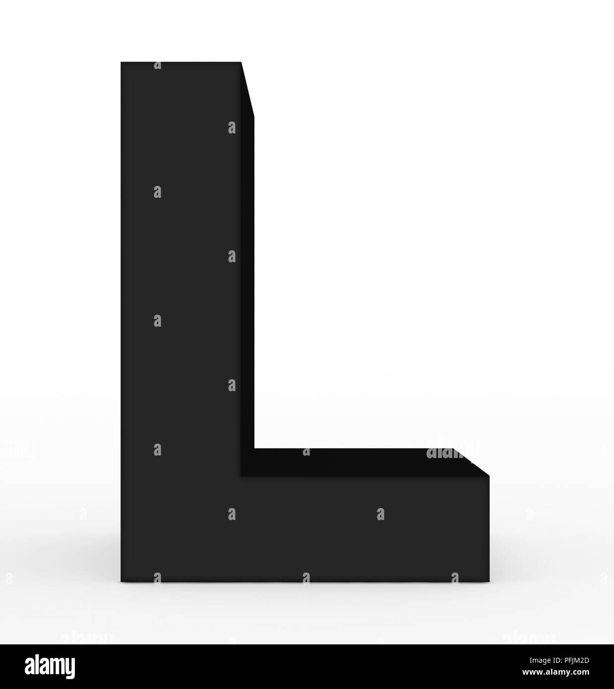 letter L 3d black isolated on white - 3d rendering Stock Photo - Alamy
