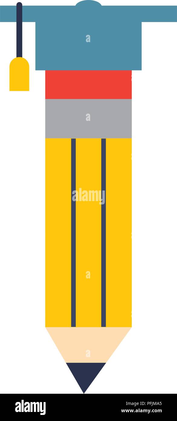 pencil write with hat graduation isolated icon vector illustration ...