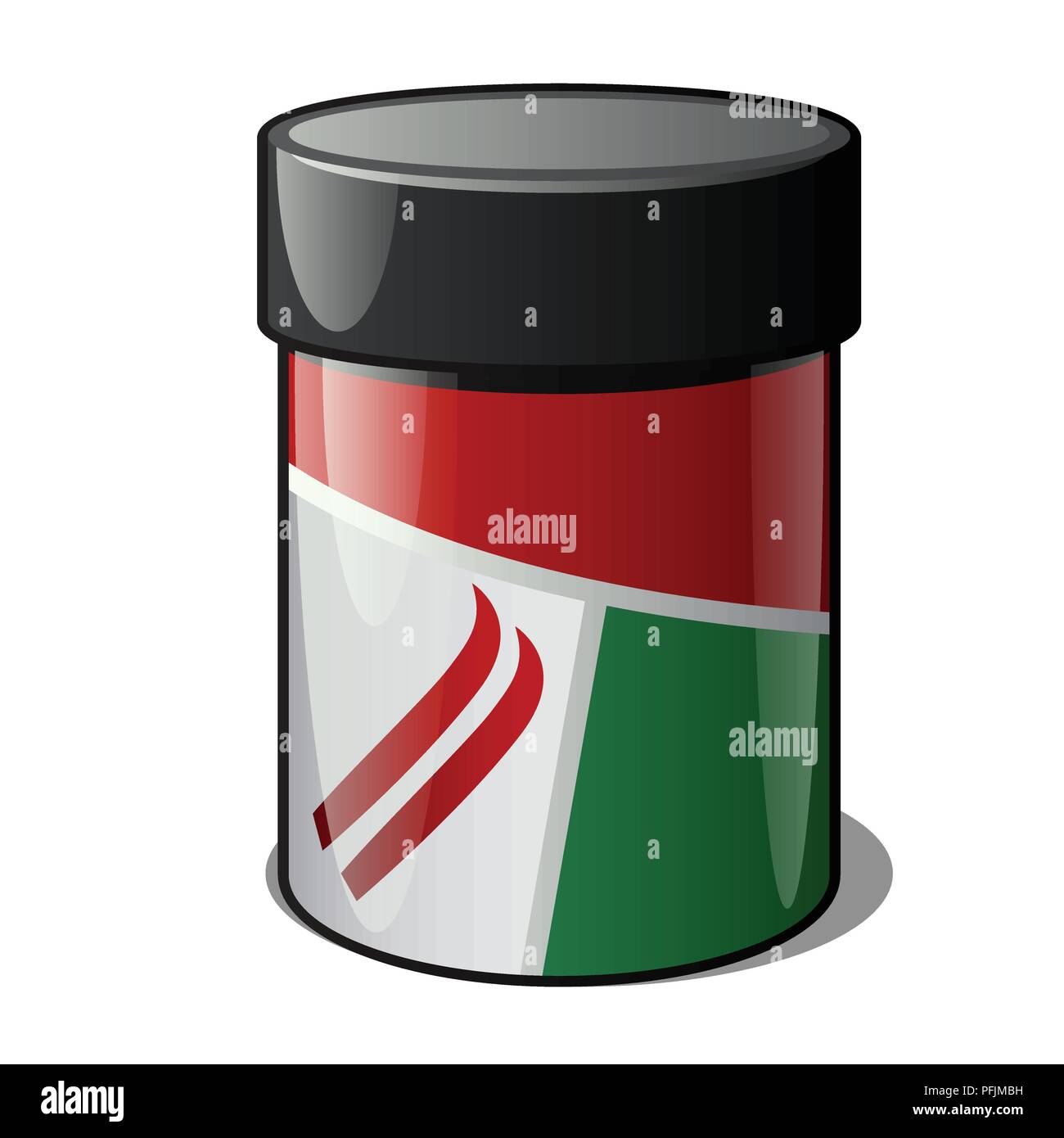 Plastic jar with ski wax isolated on a white background. Vector cartoon ...