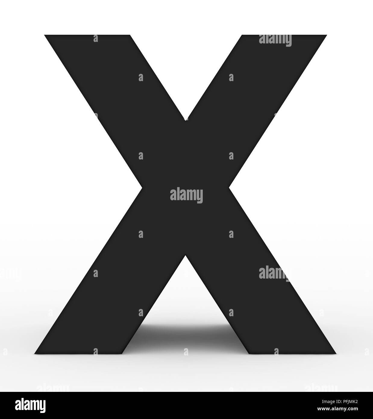 letter X 3d black isolated on white - 3d rendering Stock Photo - Alamy