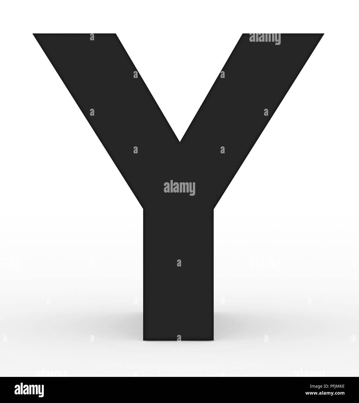 letter Y 3d black isolated on white - 3d rendering Stock Photo - Alamy