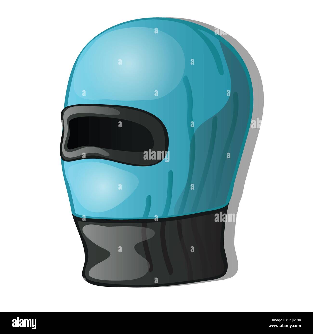 Winter hat helmet blue color isolated on a white background. Vector ...