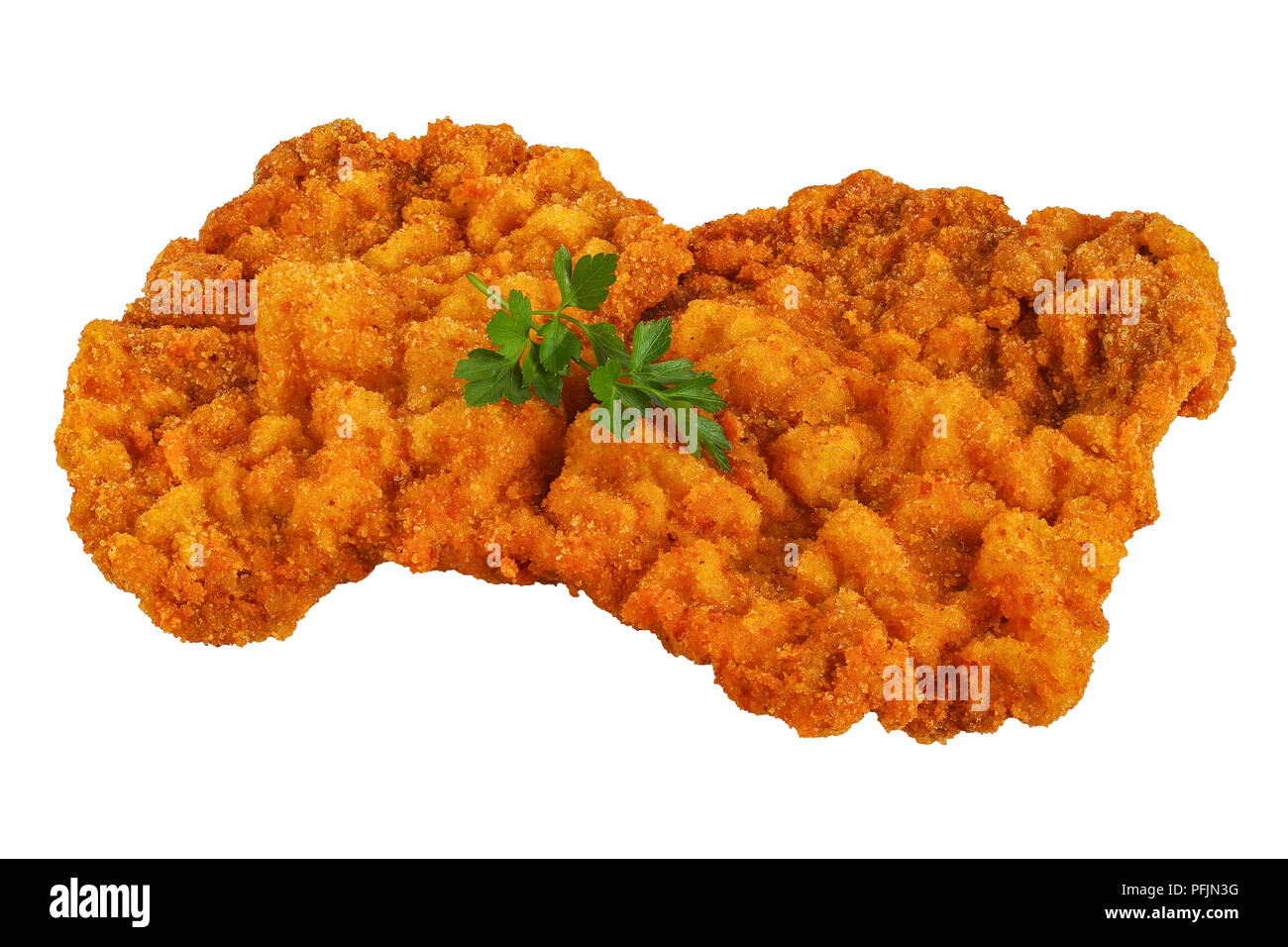 delicious golden brown classic Wiener schnitzel - or breaded veal ...