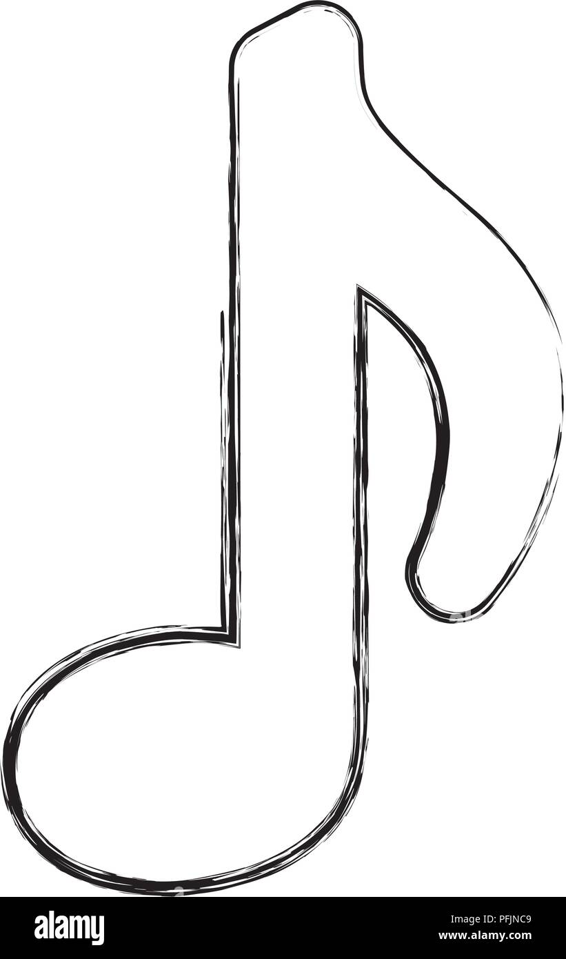 musical note melody isolated icon vector illustration hand drawing ...