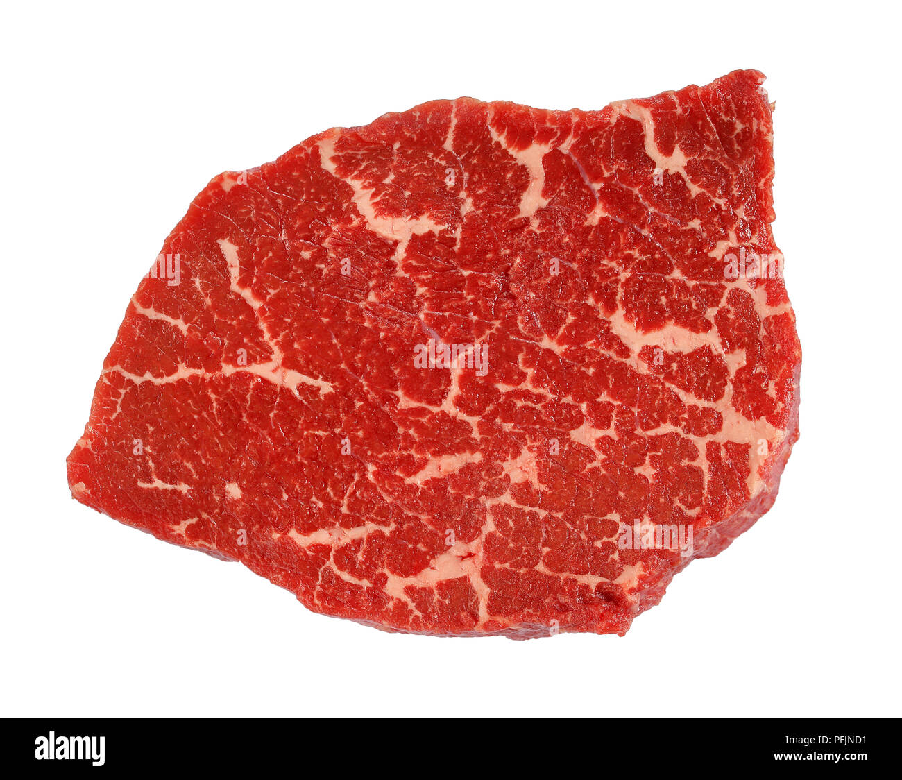 Raw fresh juicy marbled beef Steak isolated on white background ...