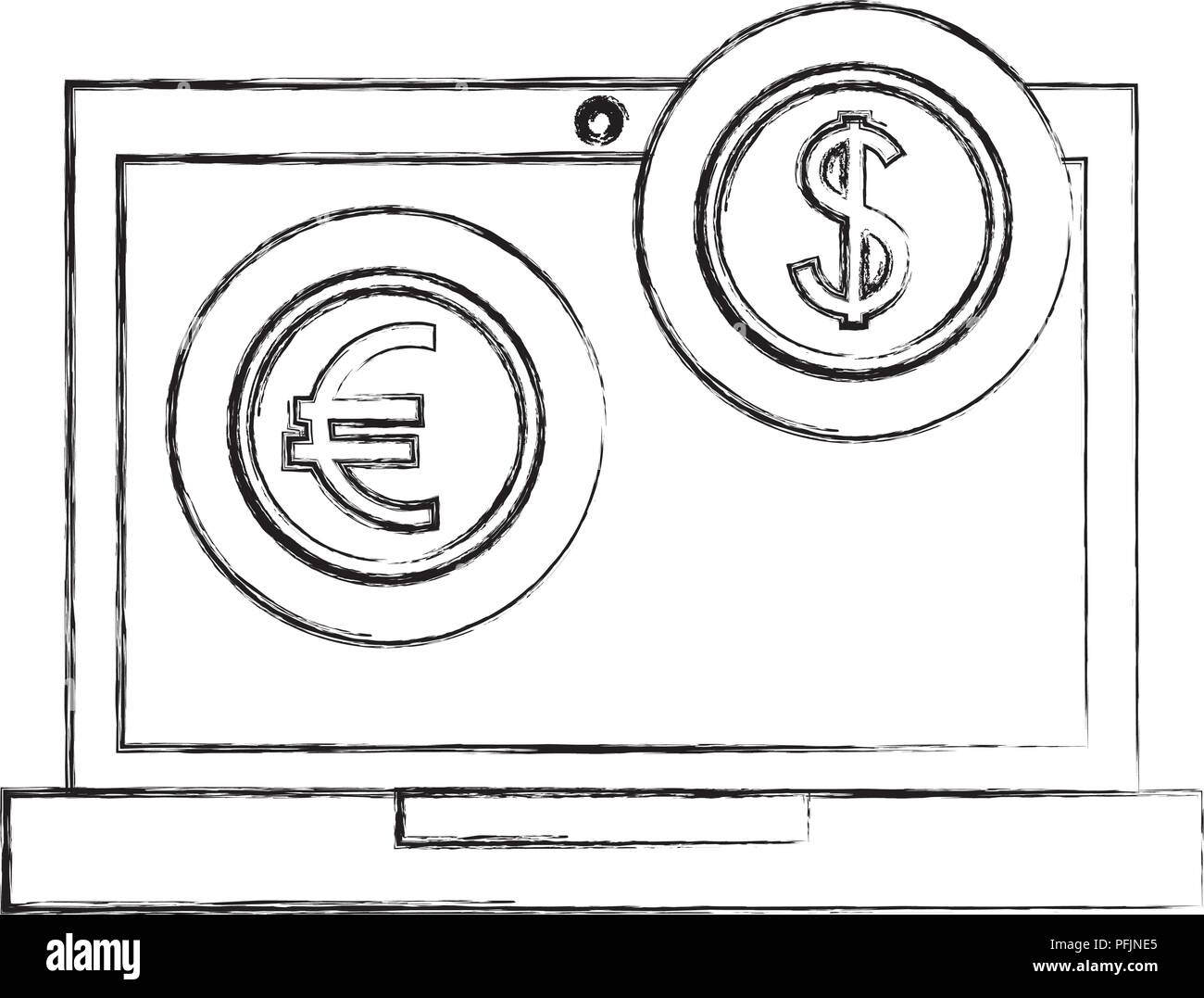 Foreign exchange computer euro Stock Vector Images - Alamy