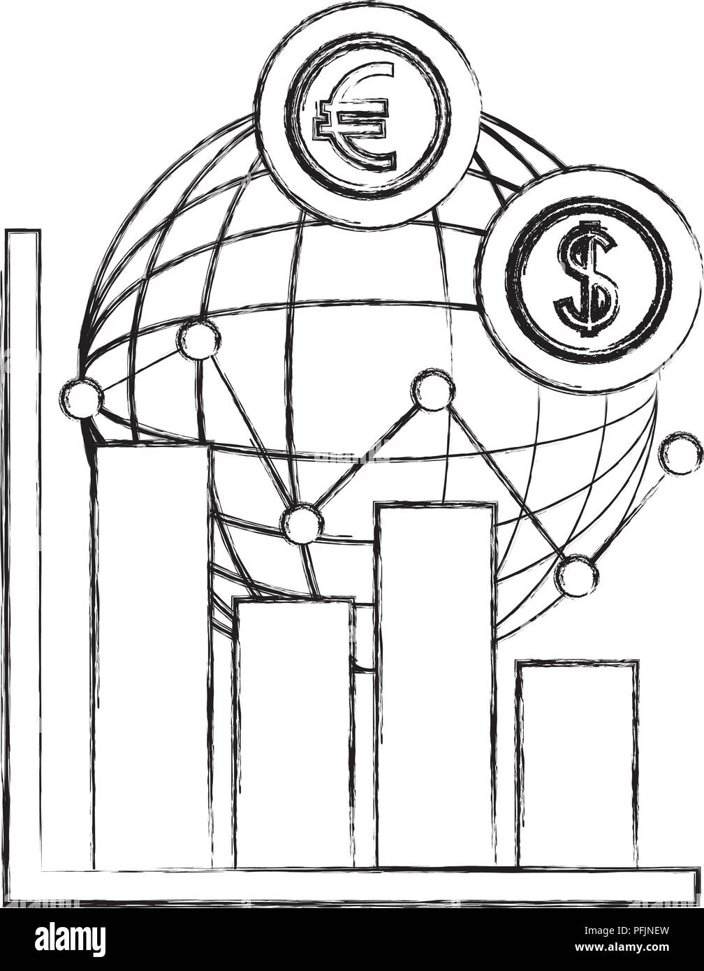 foreign exchange global euro dollar currency statistics vector ...