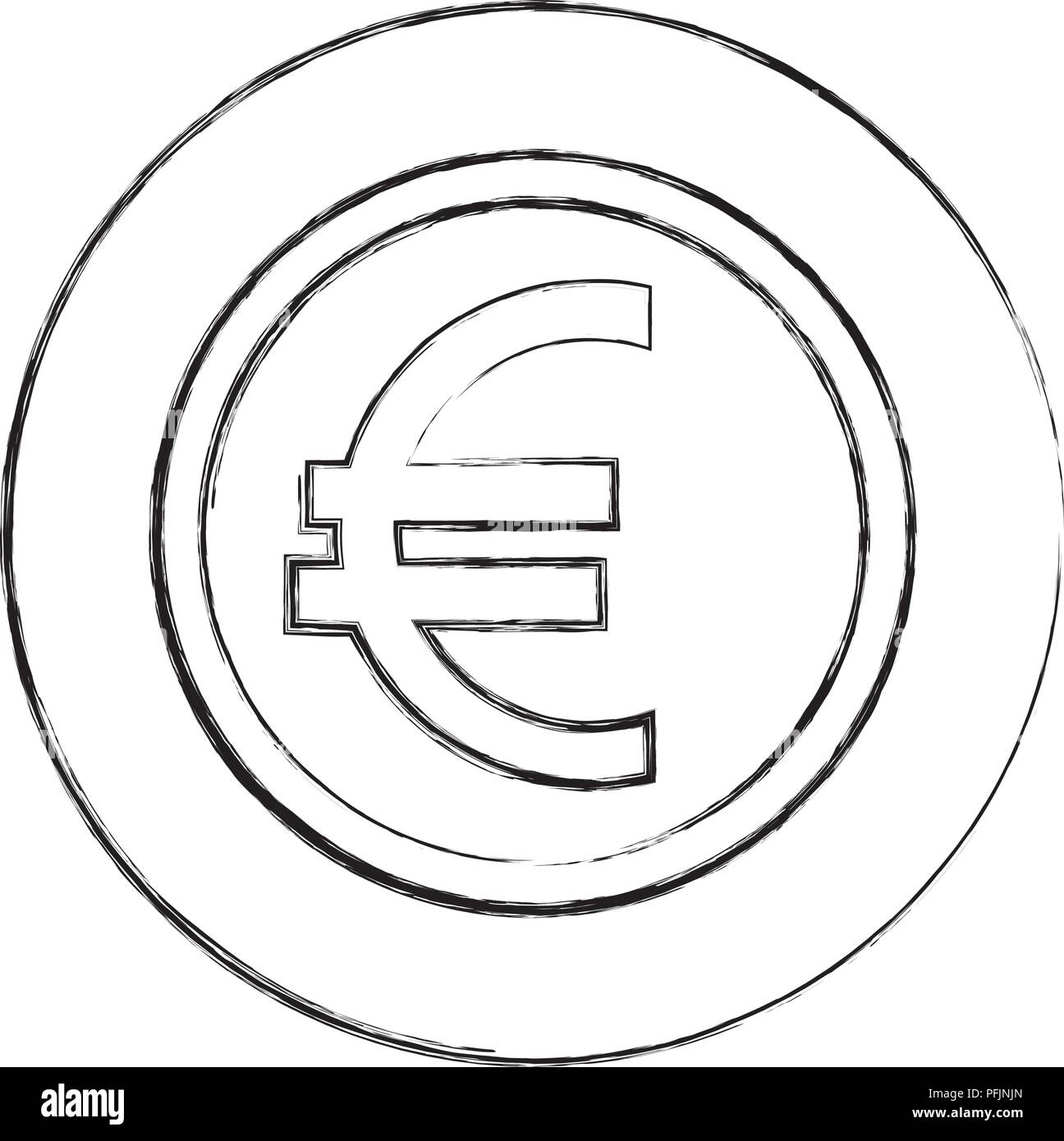 coin currency euro money economy european vector illustration hand ...