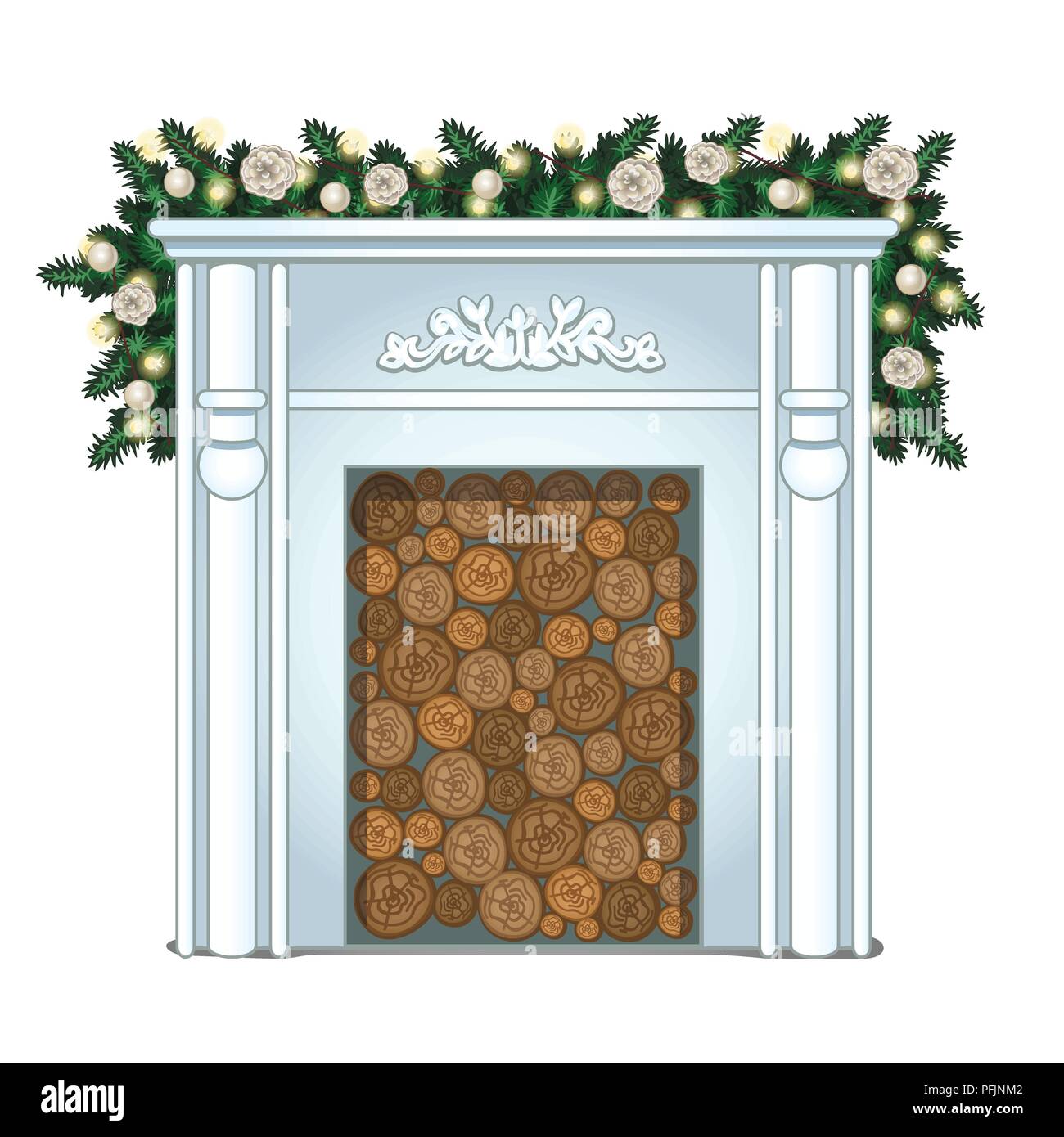 On the woodpile Stock Vector Images - Alamy