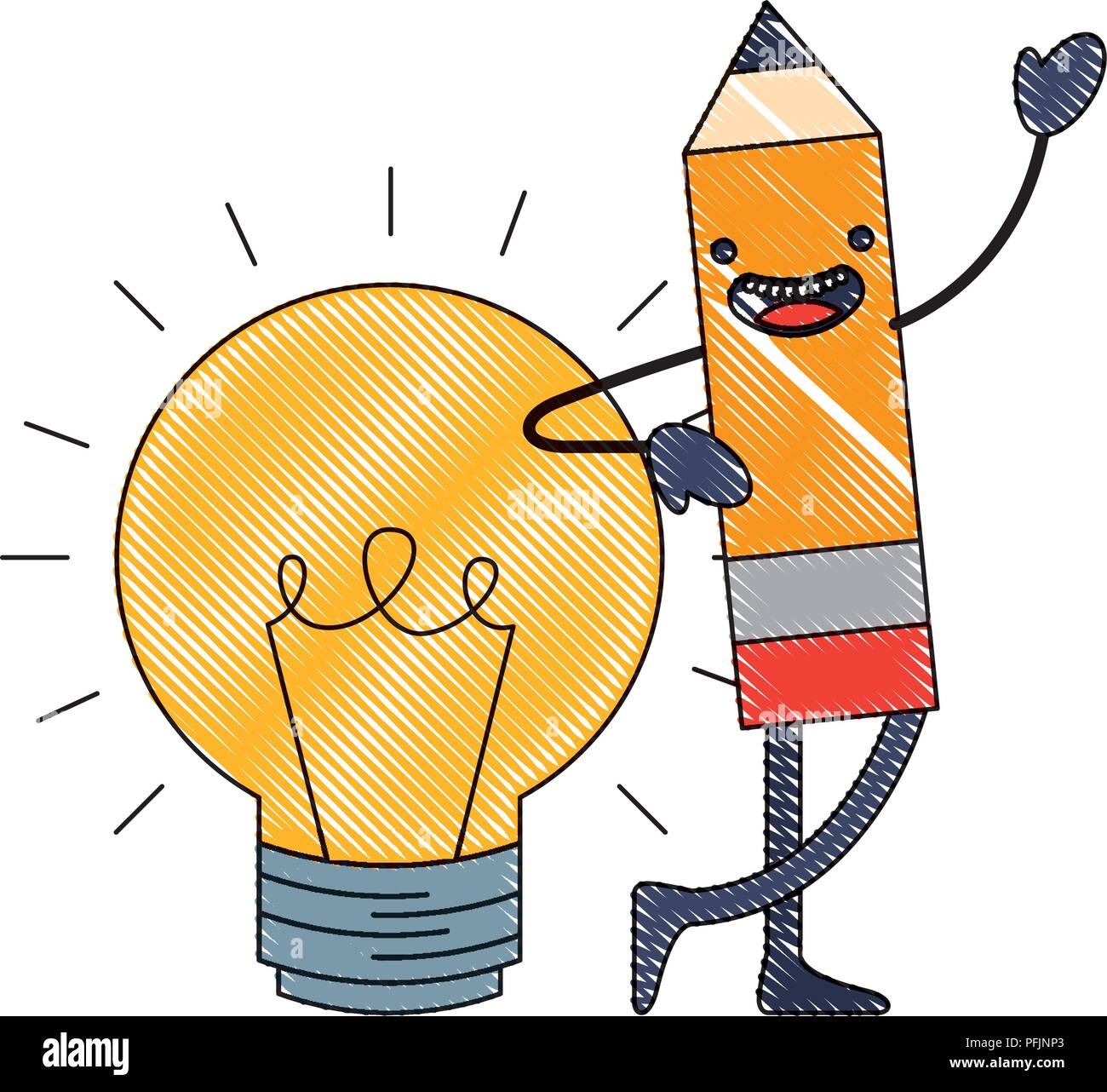 Kawaii light bulb icon Cut Out Stock Images & Pictures - Alamy