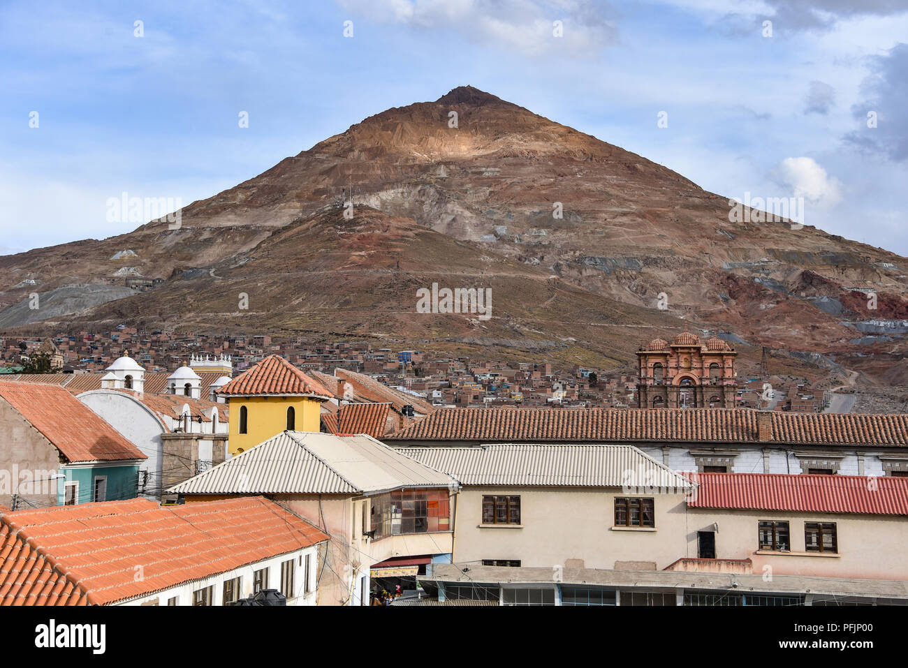 View of the Cerro Rico mountain from the rooftop of the San Lorenzo ...